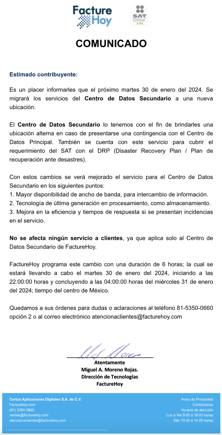 Facturación Electrónica | Facture Hoy | Facturar en línea CFDI